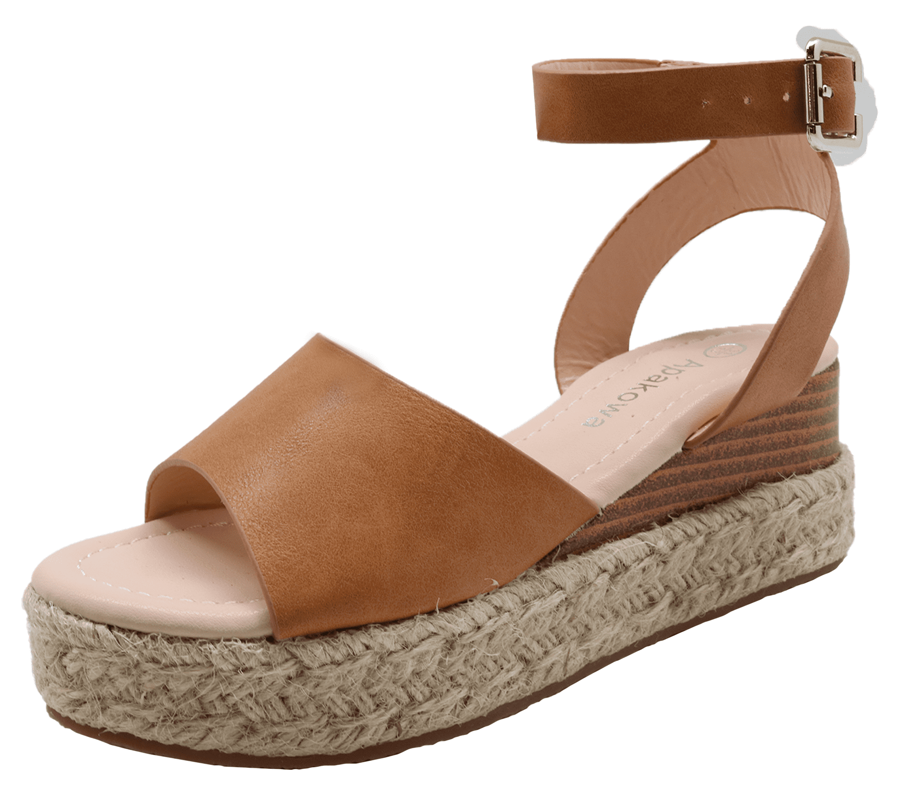 Apakowa Girls Espadrille Flatform Wedge Sandal Summer Open Toe Platform ...