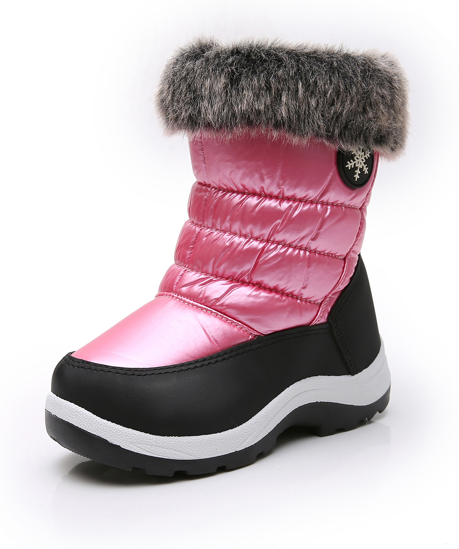 Apakowa Girls Insulated Warm Lined Winter Snow Boots Water Resistance ...