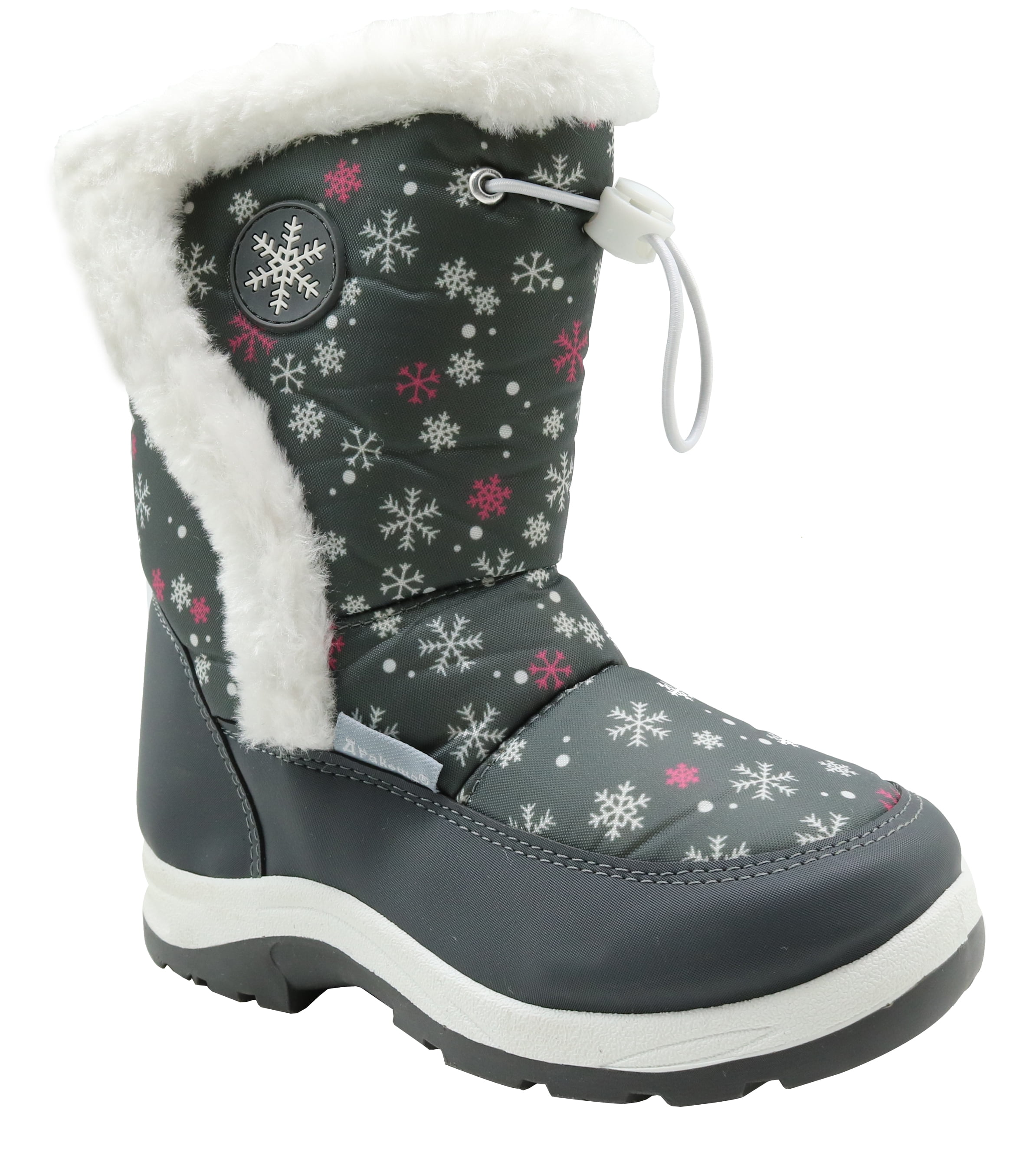 Apakowa Girls Insulated Warm Lined Winter Snow Boots Water Resistance ...