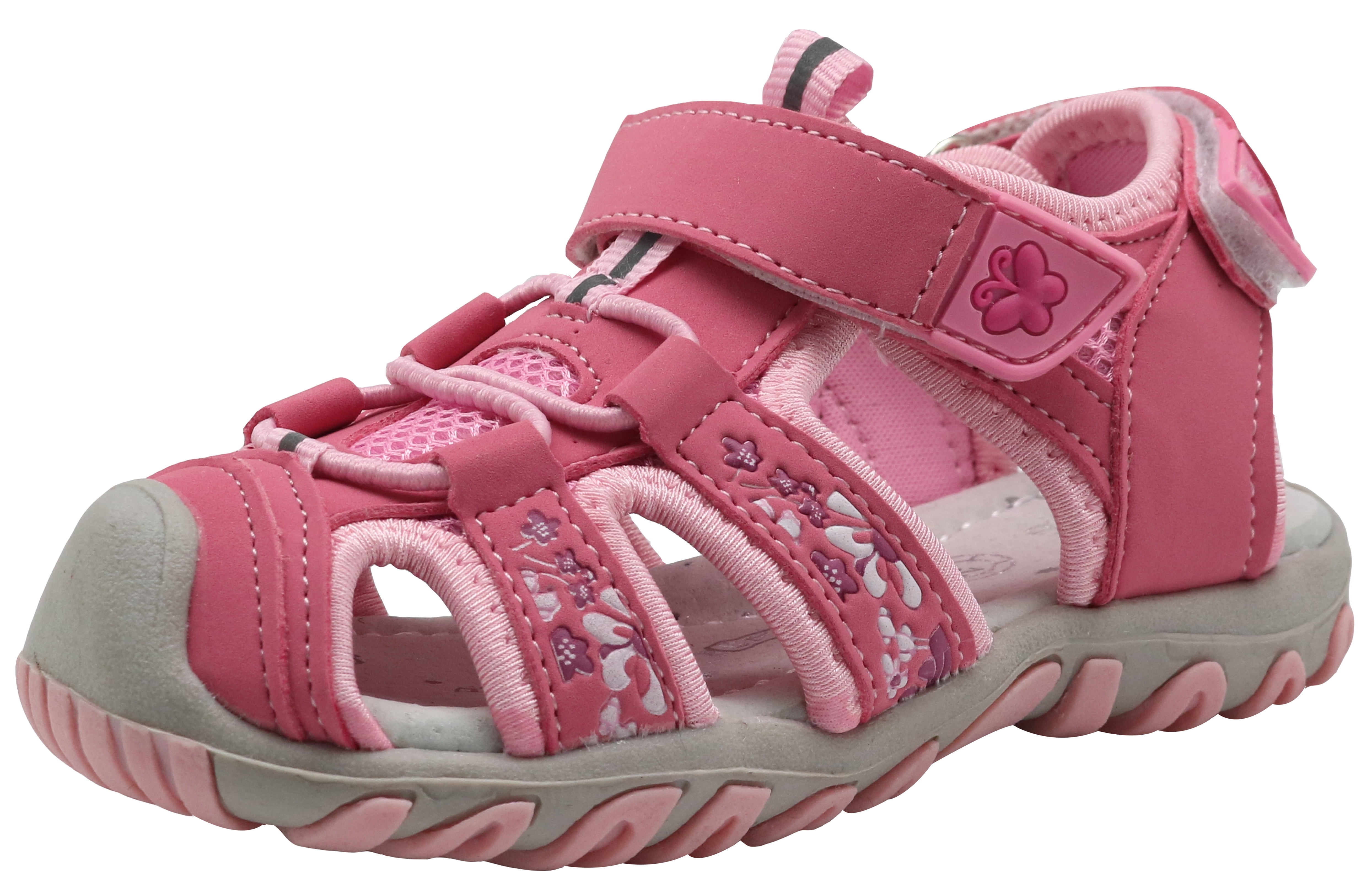Apakowa Girls Shoes Adjustable Lightweight Summer Sandal, Pink ...