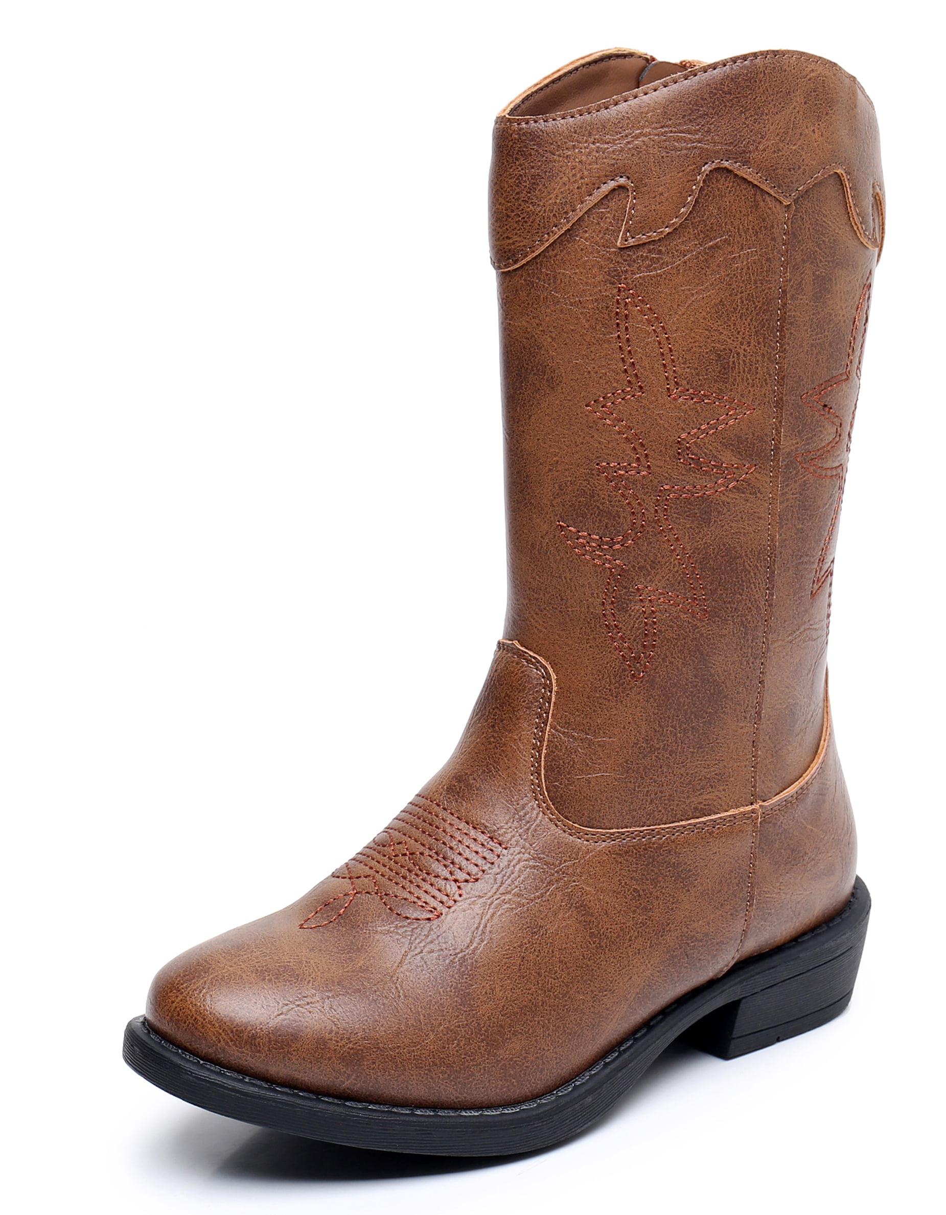 Apakowa Kids Boys Cowboy Western Boots With Side Zipper (Color : Brown ...