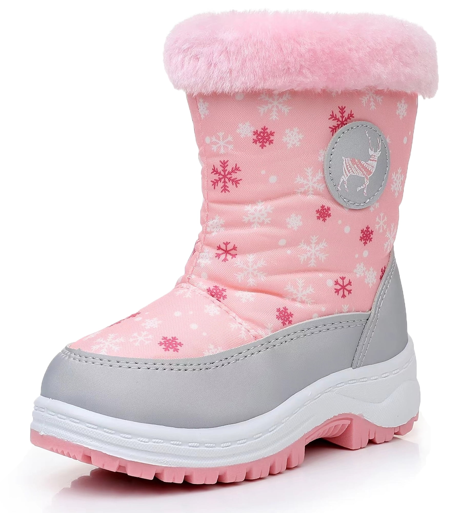 Apakowa Kids Boys Girls Snow Boots Waterproof Warm Winter Boots Slip ...