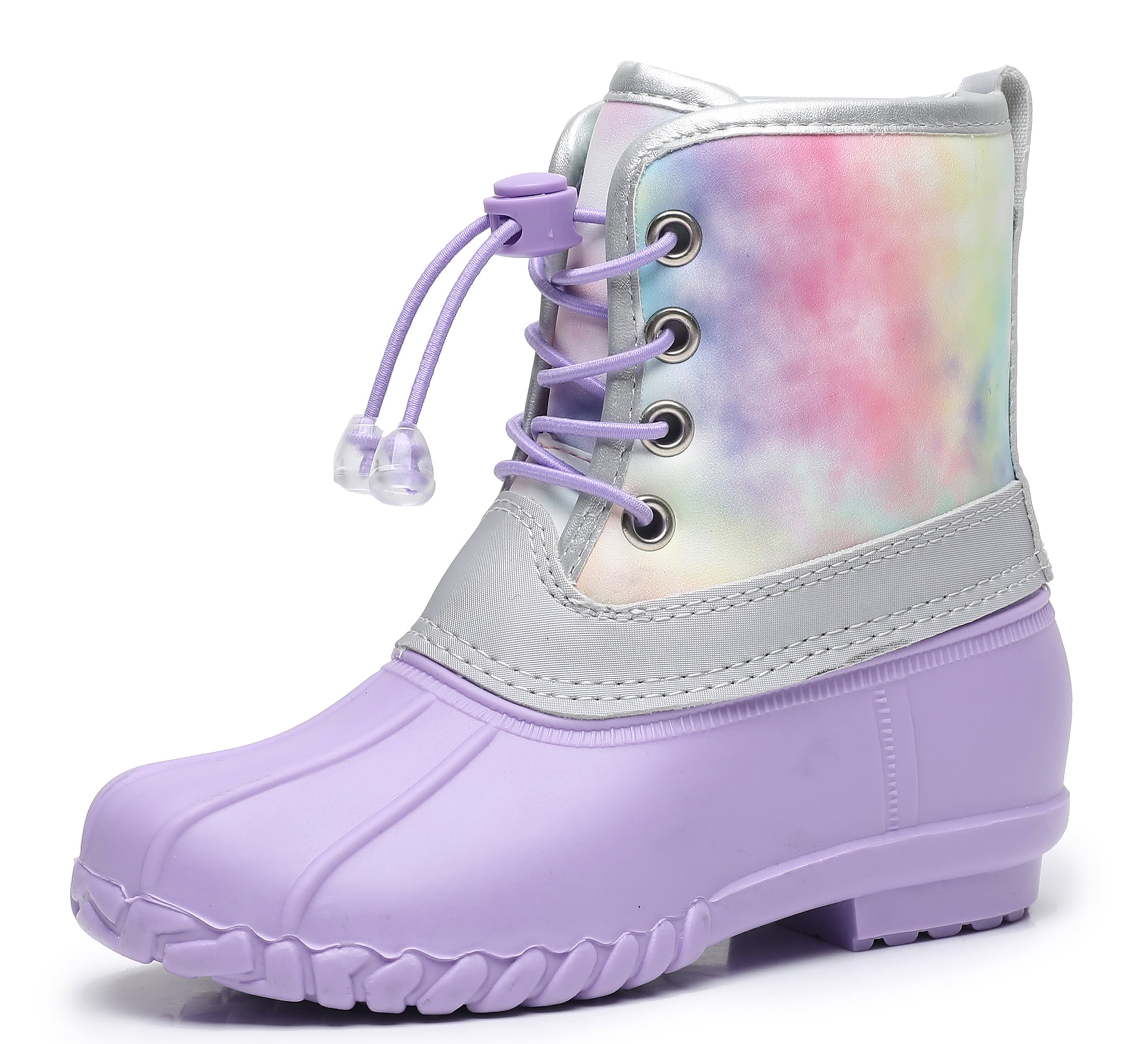 Apakowa Kids Girls Duck Boots Waterproof Rain Boot (Color : Purple ...