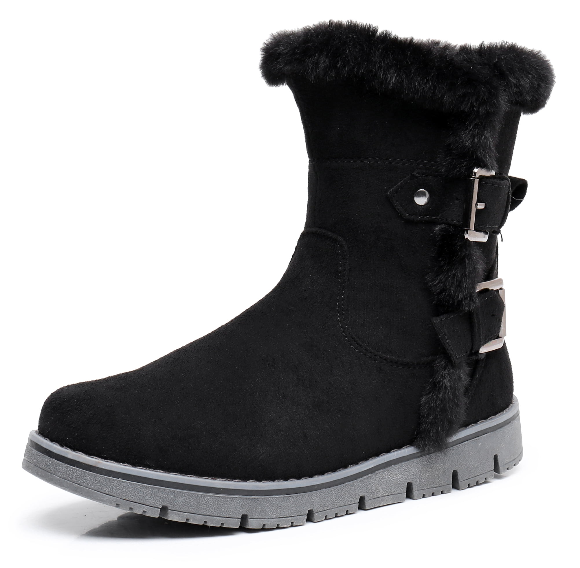 Apakowa Kids Girls Lined Kai Winter Snow Boots (Color : Black, Size : 2 ...