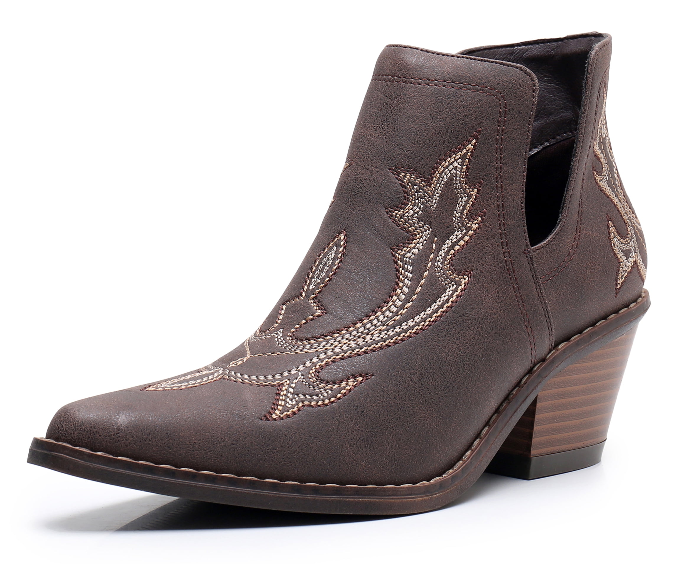 Apakowa Women’s Embroidery Western Ankle Cowgirl Boots - Walmart.com