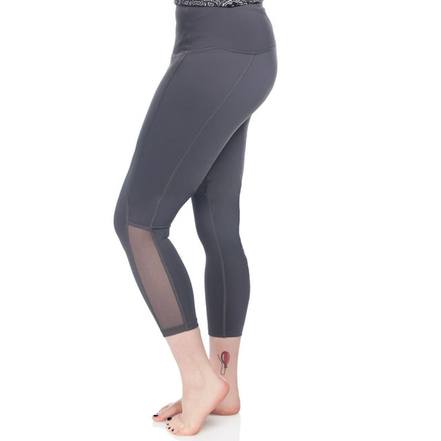 Apana 7/8 Length High Waist Yoga Pants, Women's Mesh Tummy Control ...