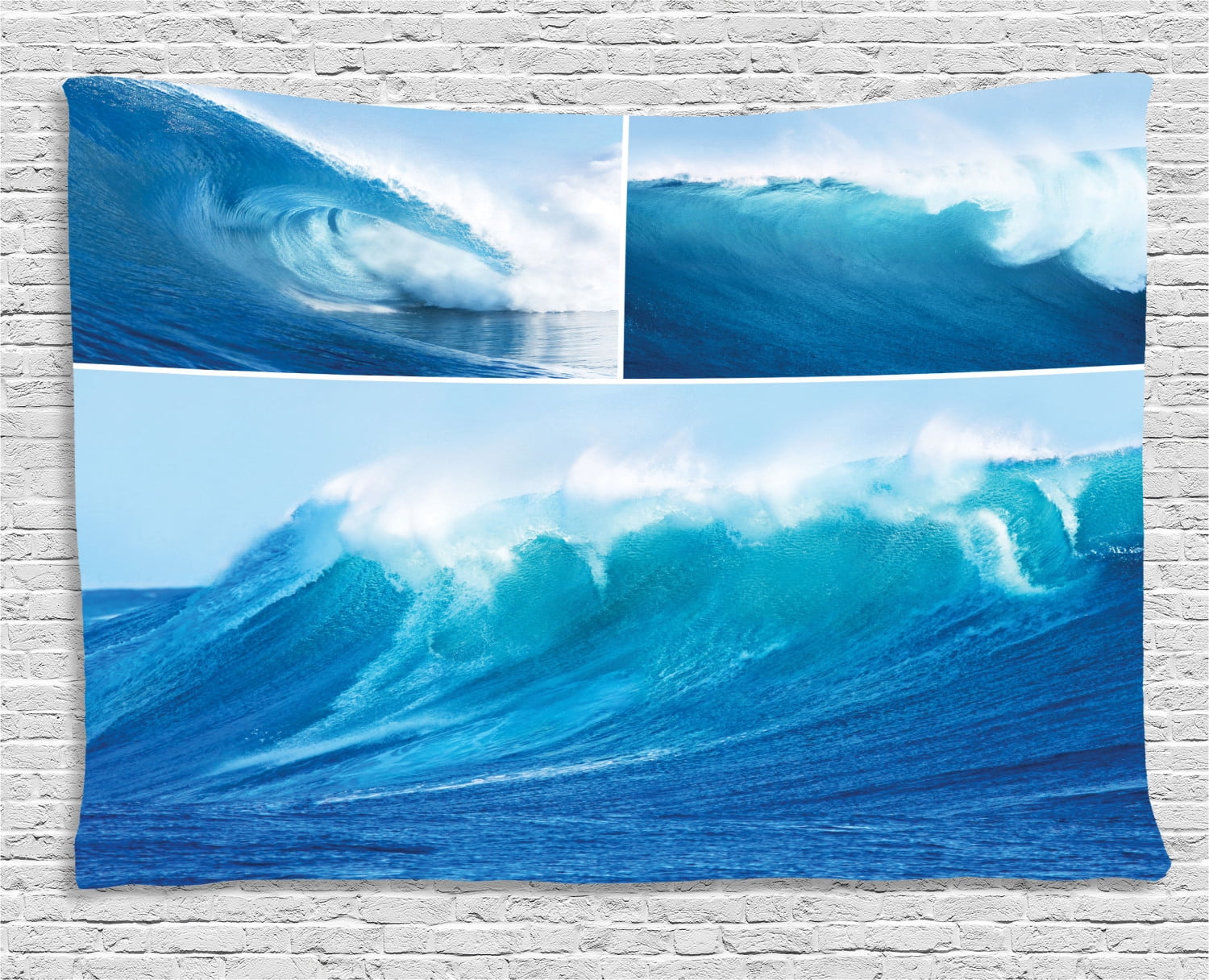 Apartment Decor Tapestry, Giant Sea Wave Photos Refreshing Diving and ...