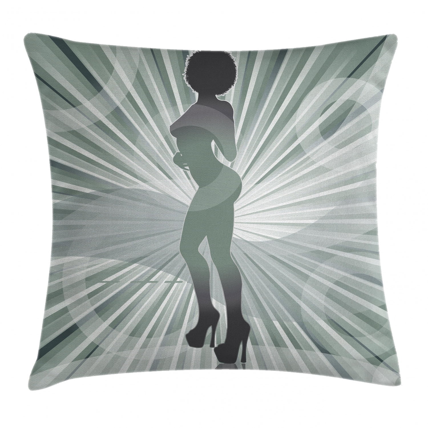 Apartment Decor Throw Pillow Cushion Cover, An Afro American Woman in ...