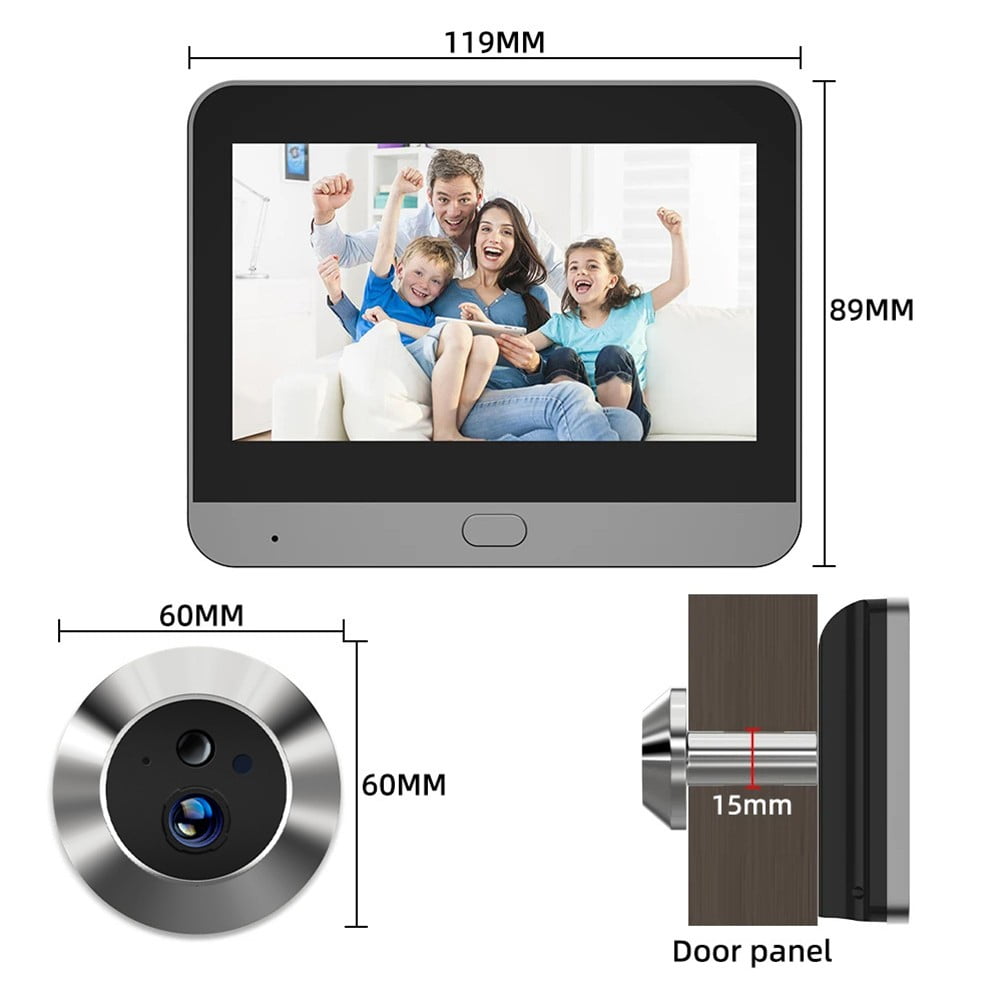 Apartment Digital Door Peephole Camera 4.3 Inch Color Monitor 1080P ...