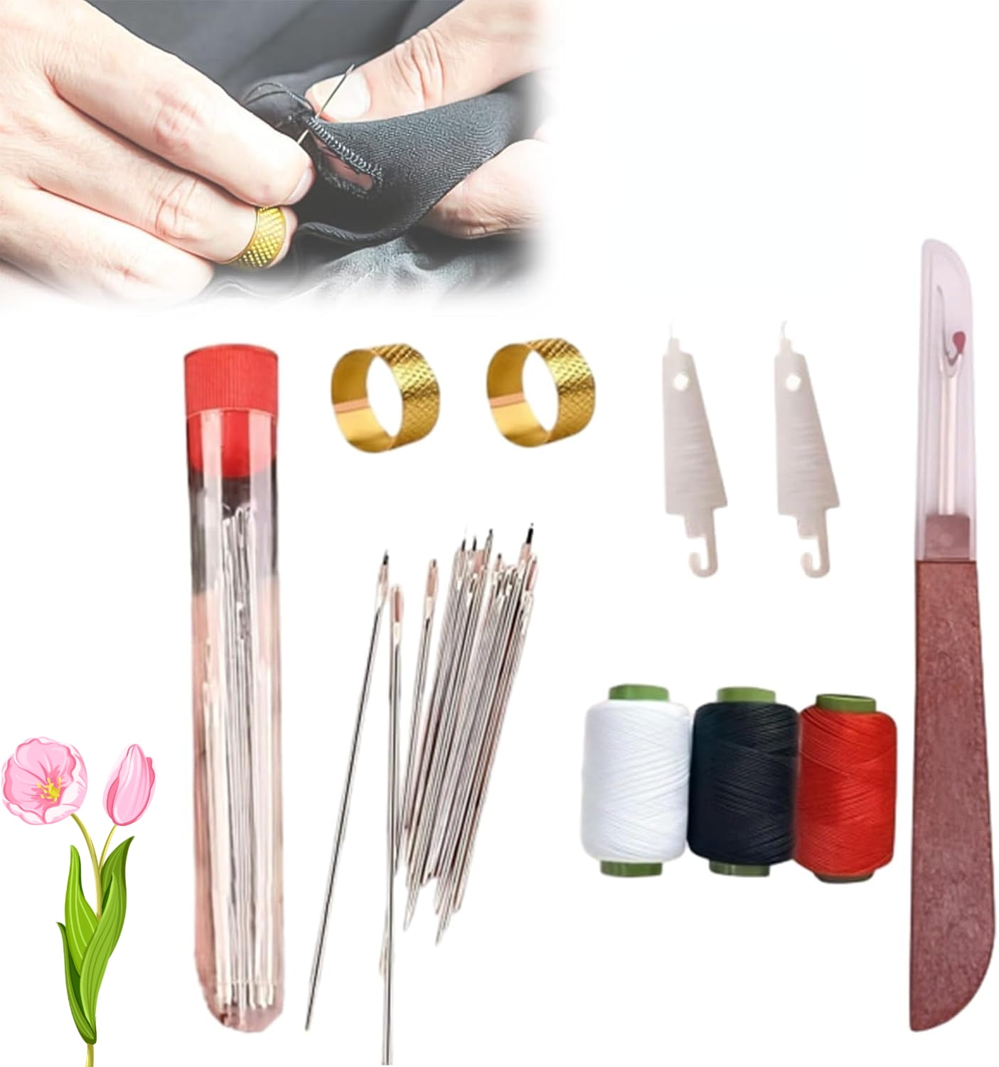 Apartment/Hosenwelt Sewing Kit, Hosenwelt 37PCS Sewing Tool Set, 37PCS/Set Needles Thread Hand ...