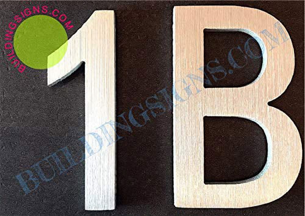 Apartment Number 1B Sign (Brush Silver,Double Sided Tape, Rust Free, 2. ...