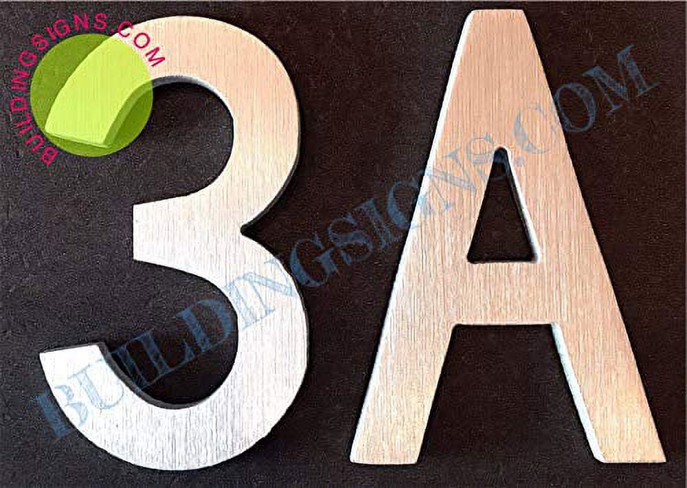 Apartment Number 3A Sign (Brush Silver,Double Sided Tape, Rust Free, 2. ...