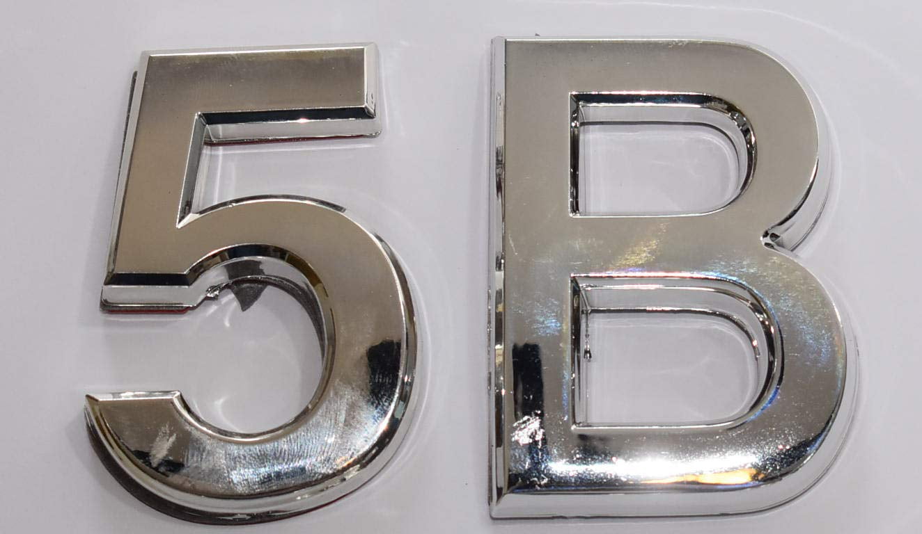 Apartment Number 5B Sign/Mailbox Number Sign, Door Number Sign. (Silver ...