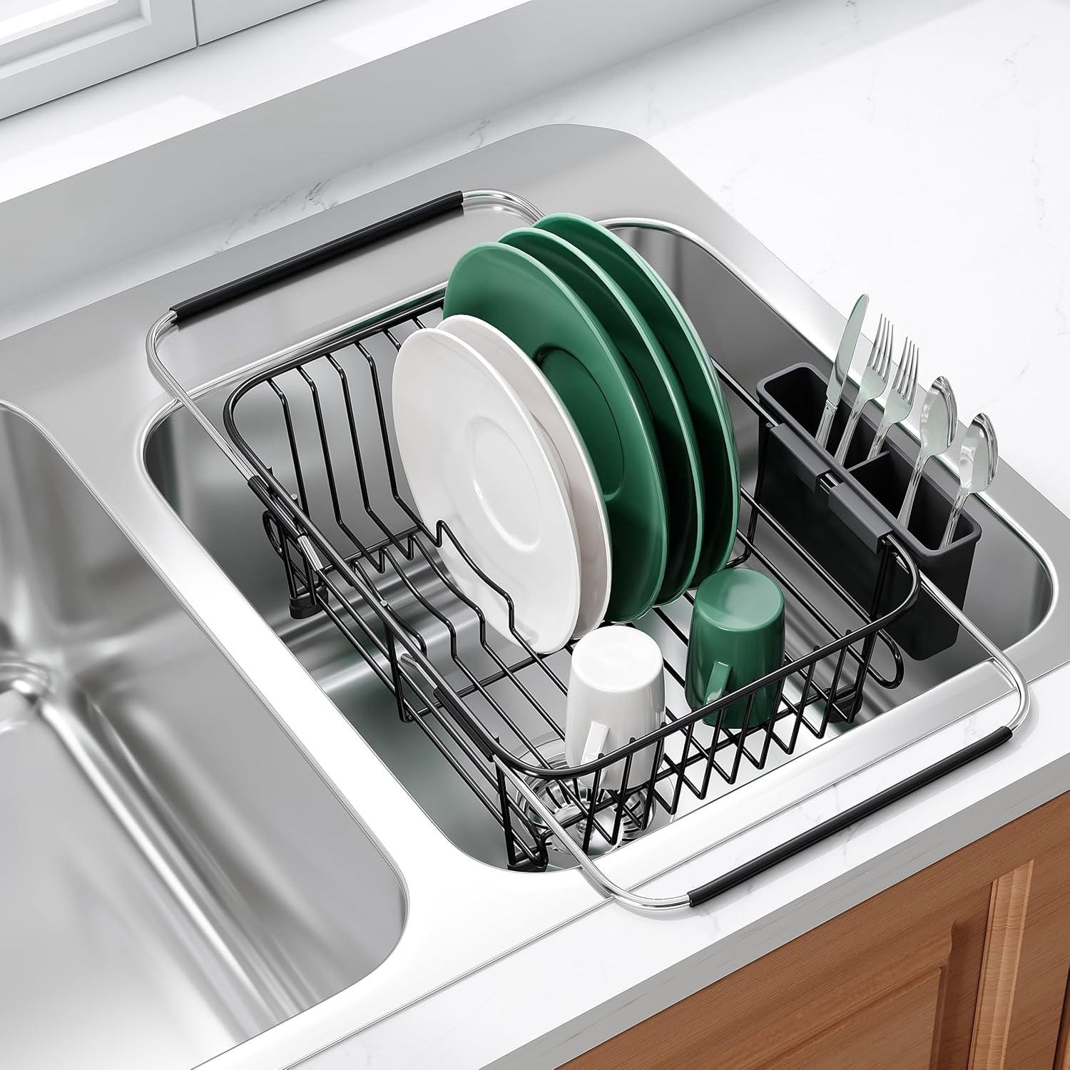 Apartment RV Small Dish Drainer Drying Rack Over The Sink In Stainless ...