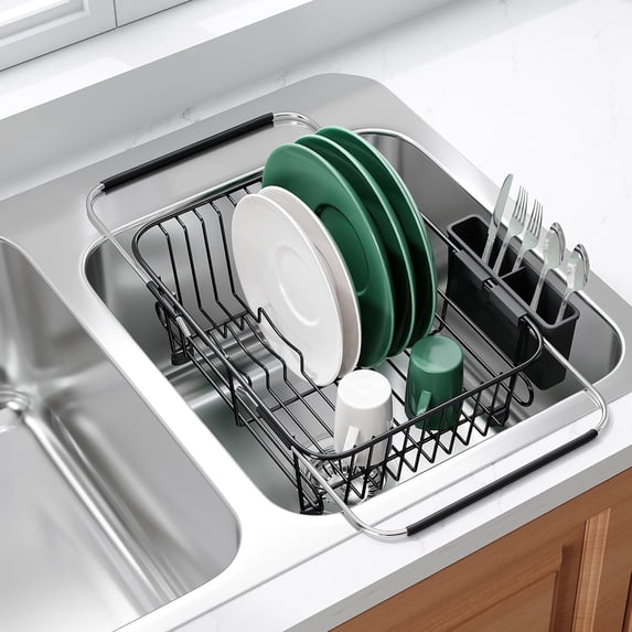Apartment RV Small Dish Drainer Drying Rack Over The Sink In Stainless ...