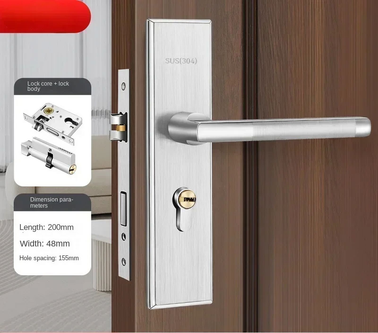 Apartment Room Wood Door Lock Set House Anti-theft House Interior Door ...