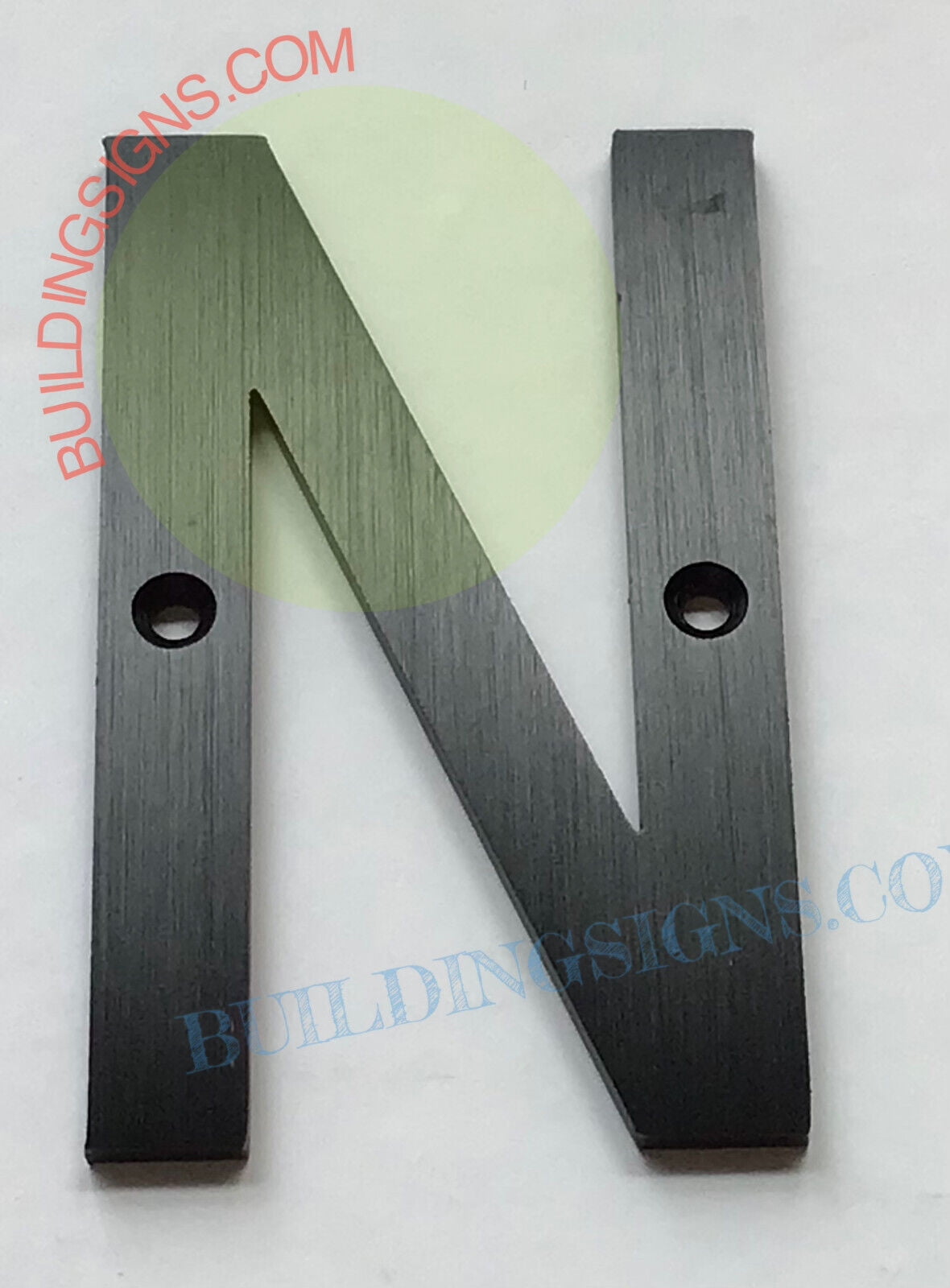 Apartment number N Sign ( Black Aluminium, 3 inch)-Floating Mount ...