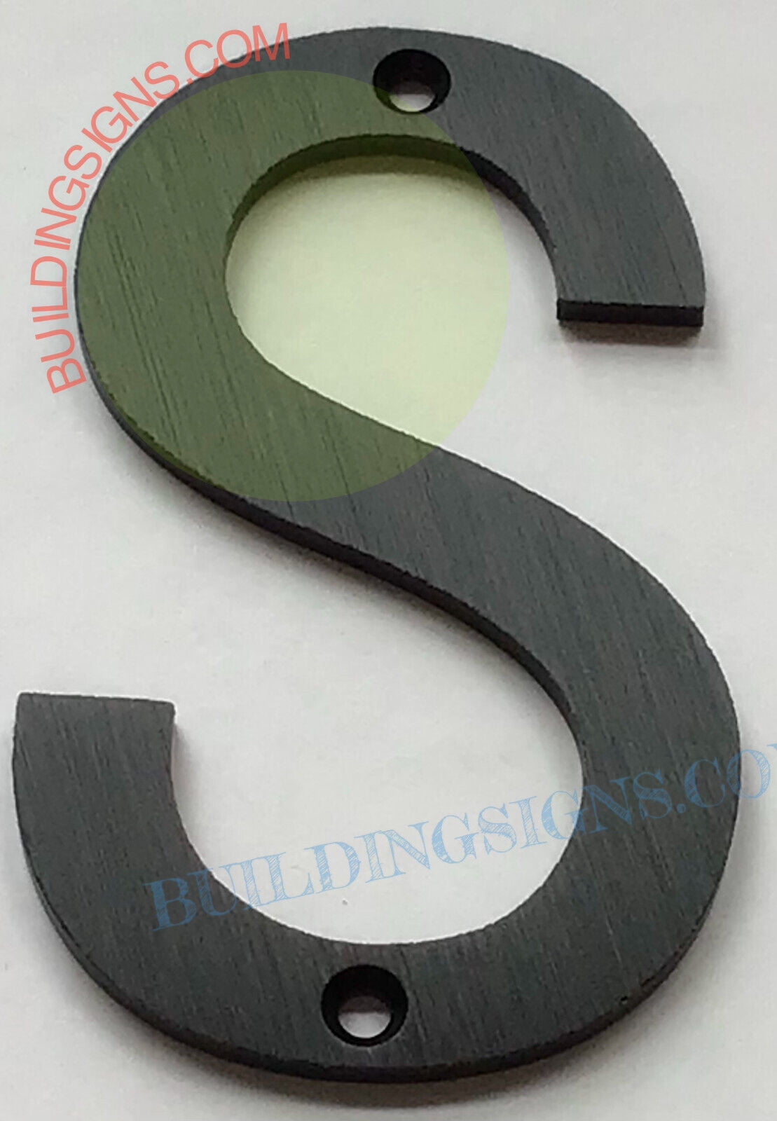 Apartment number S Sign ( Black Aluminium, 3 inch)-Floating Mount ...