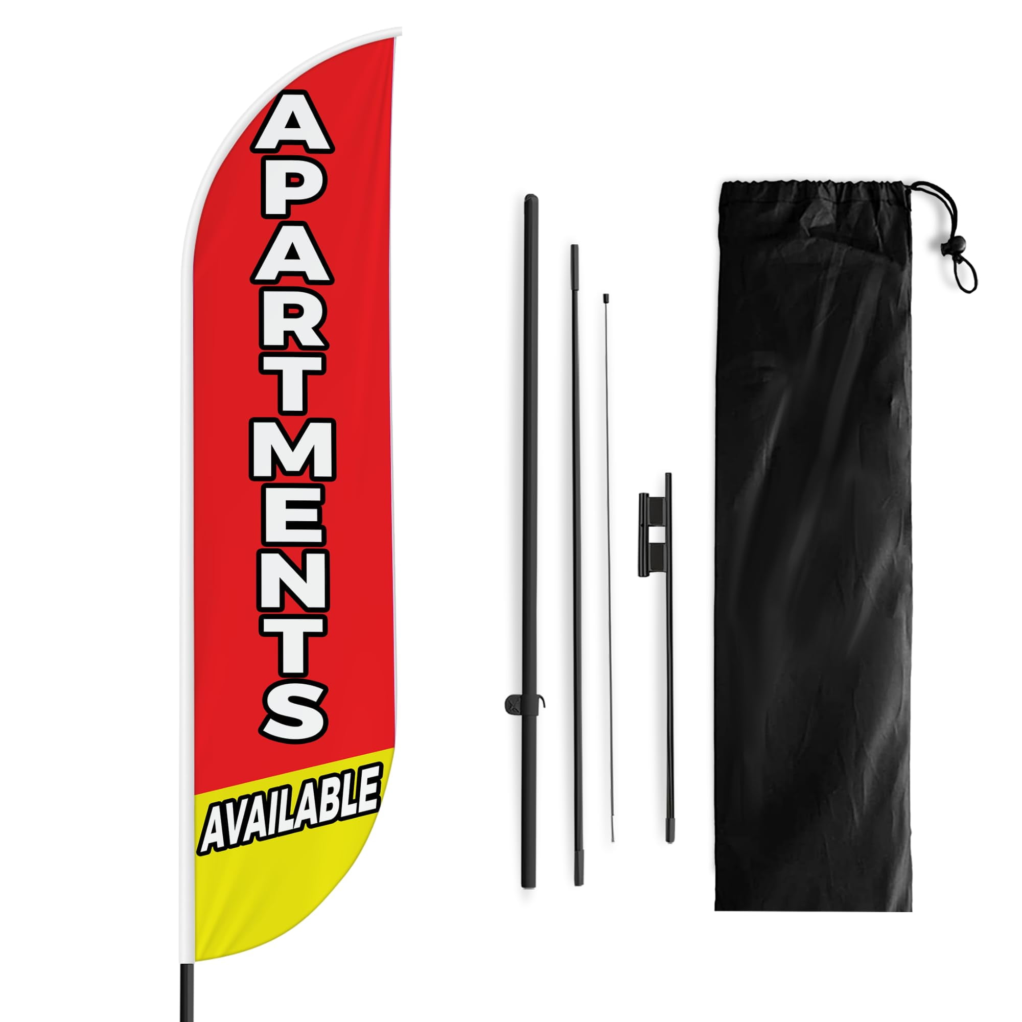 Apartments Sign feather flag Pole kit for Outdoor by Mavis Printing ...