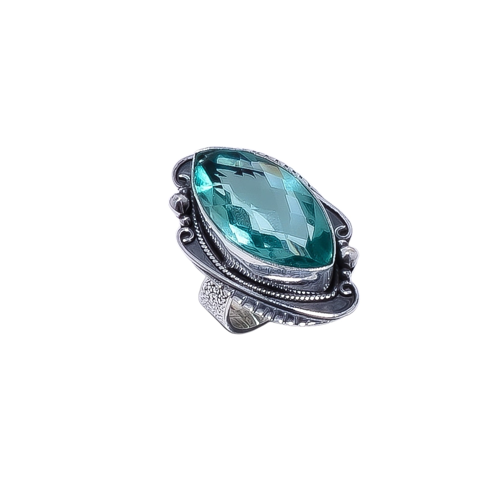 Apatite Gemstone 925 Sterling Silver Ring, 25X13 mm Marquish Gemstone ...