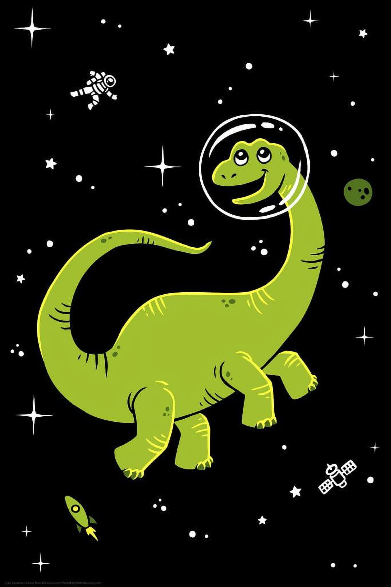 Apatosaurus Dinos in Space Dinosaur Poster For Kids Room Space Dinosaur ...