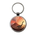 Apatosaurus Volcano Metal Round Keychain - Walmart.com