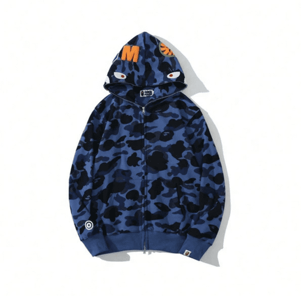 Ape Camo Shark Camouflage fashion zipper jacket, Shark graffiti retro ...