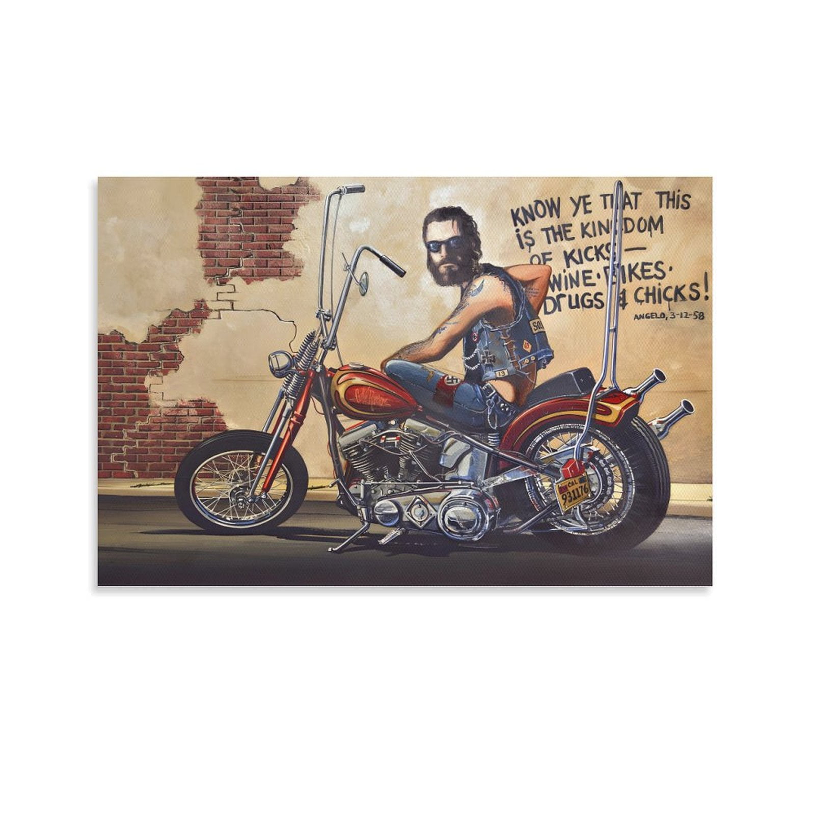 Ape Hanger Days Motorcycle Rider Poster David Mann Picture Print Wall ...