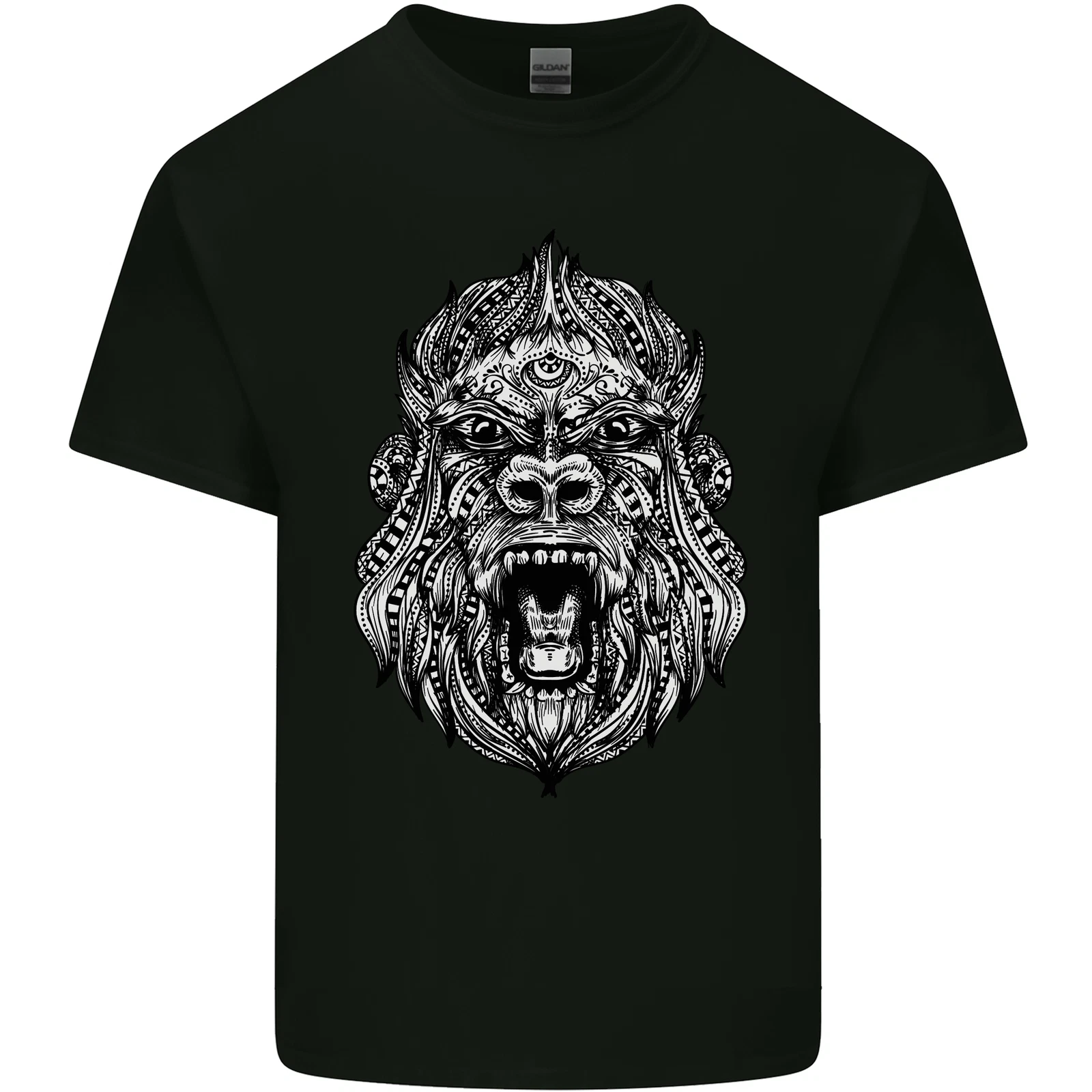 Ape Mandala Art with a Spiritual and Geometric and Wildlife and Unisex ...