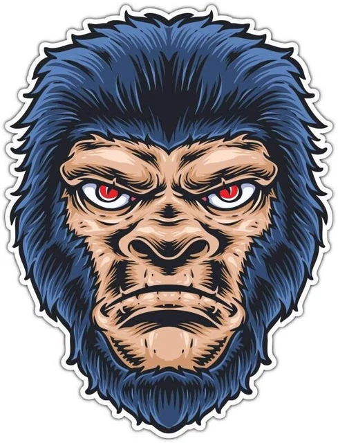Ape Monkey Gorilla Face Gorilla Car Window Stickerphone Decal Water ...