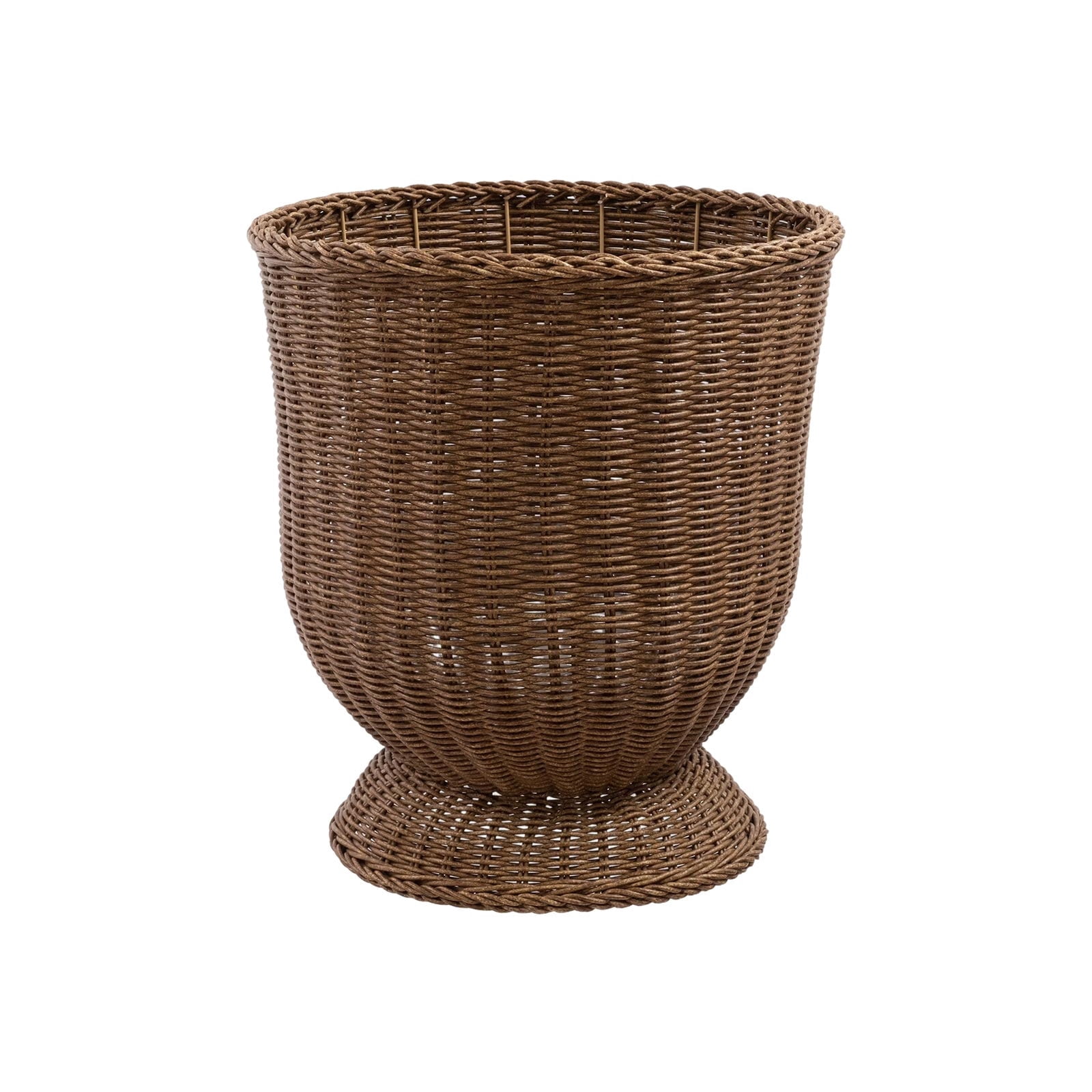 ApePal 14" Urn Shape Woven Planter, Brown Woven Basket for Plants ...