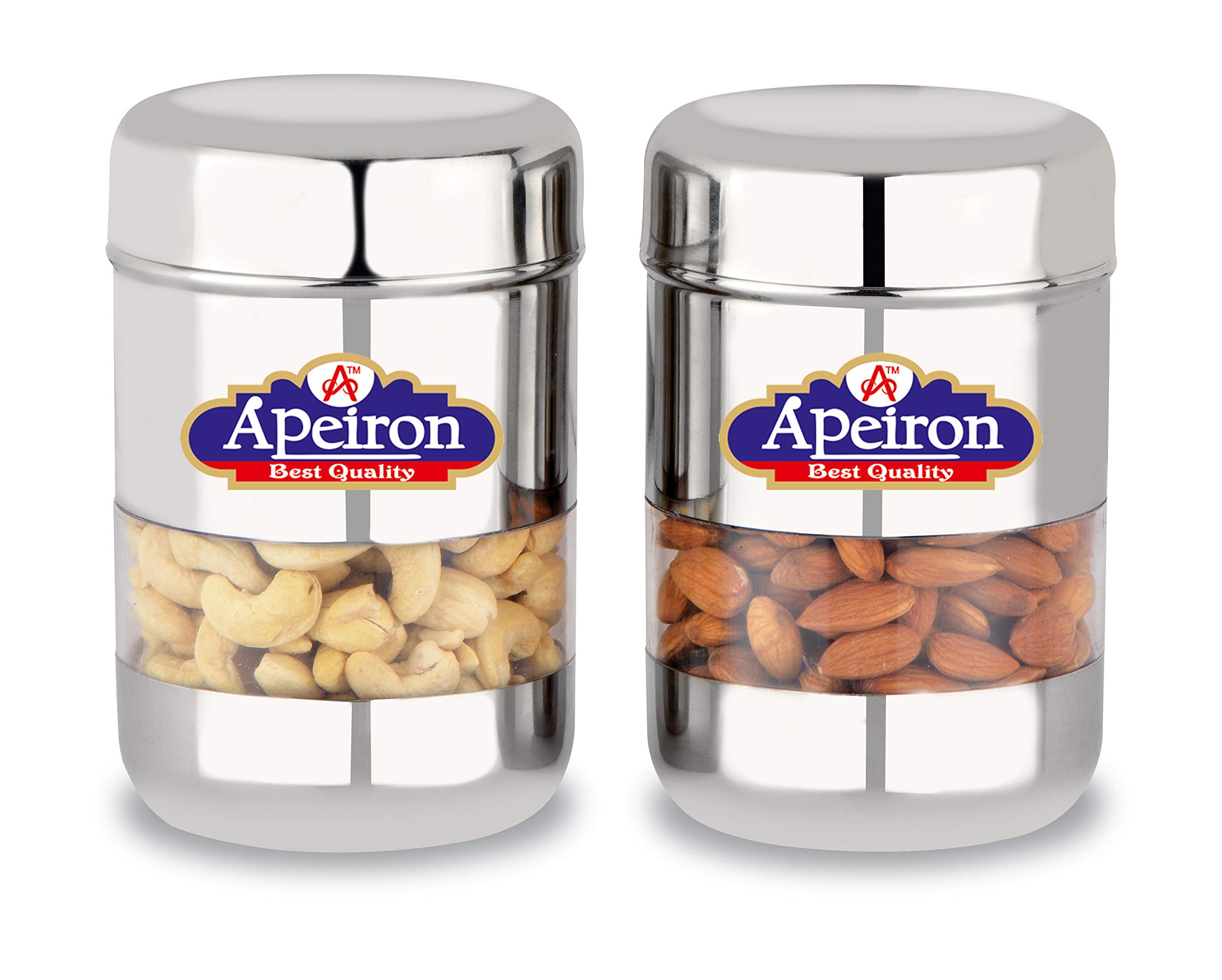 Apeiron Canister See-Through Bullet Dabba, Stainless Steel - Set Of 2 ...