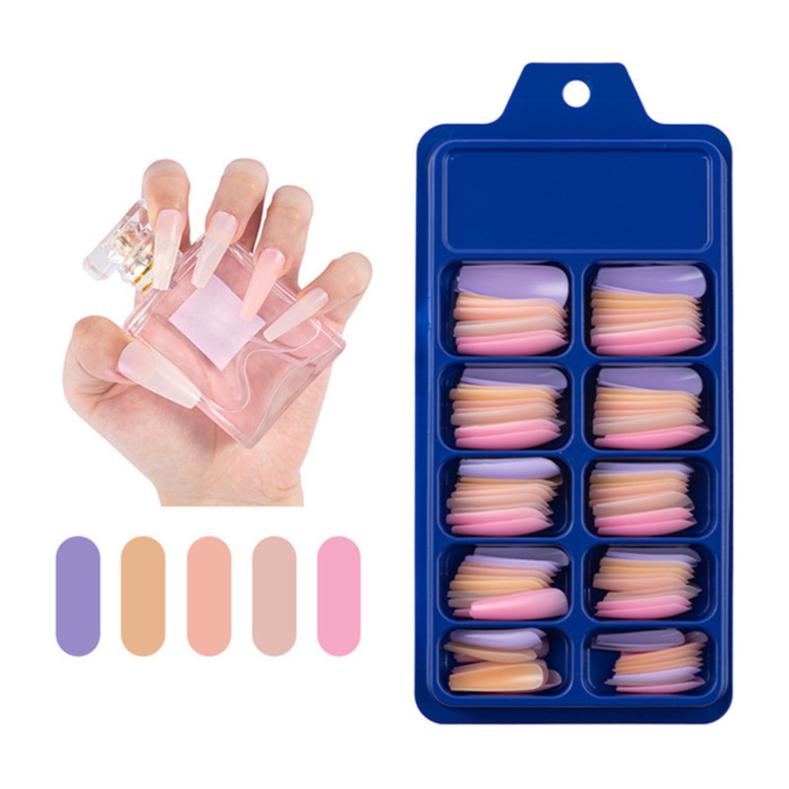 Apepal 100pcs Long Fake Nails Full Cover False Nail Coffin Tips