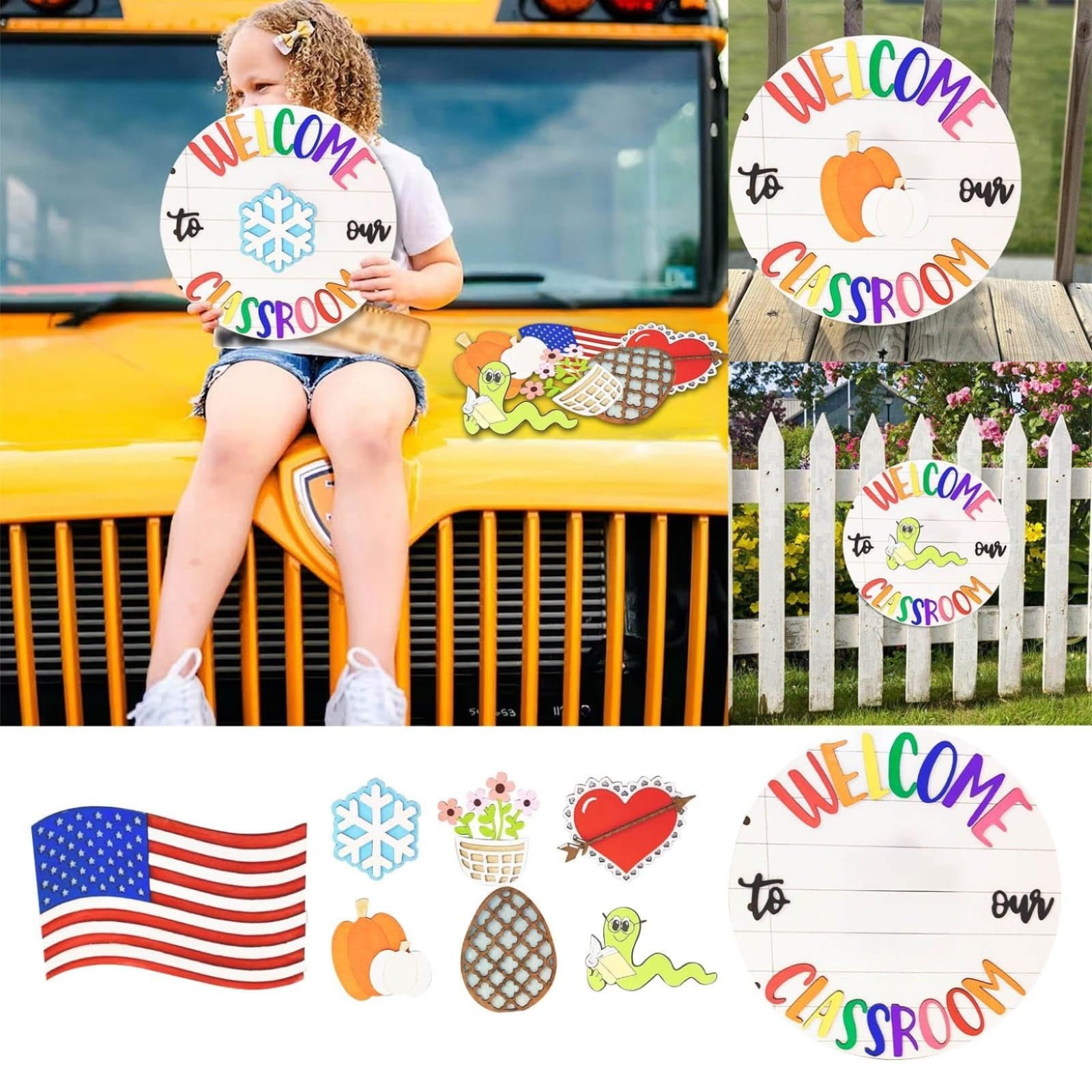 Apepal Home Decor Interchangeable Welcome Door Sign, 3D Welcome To Our ...