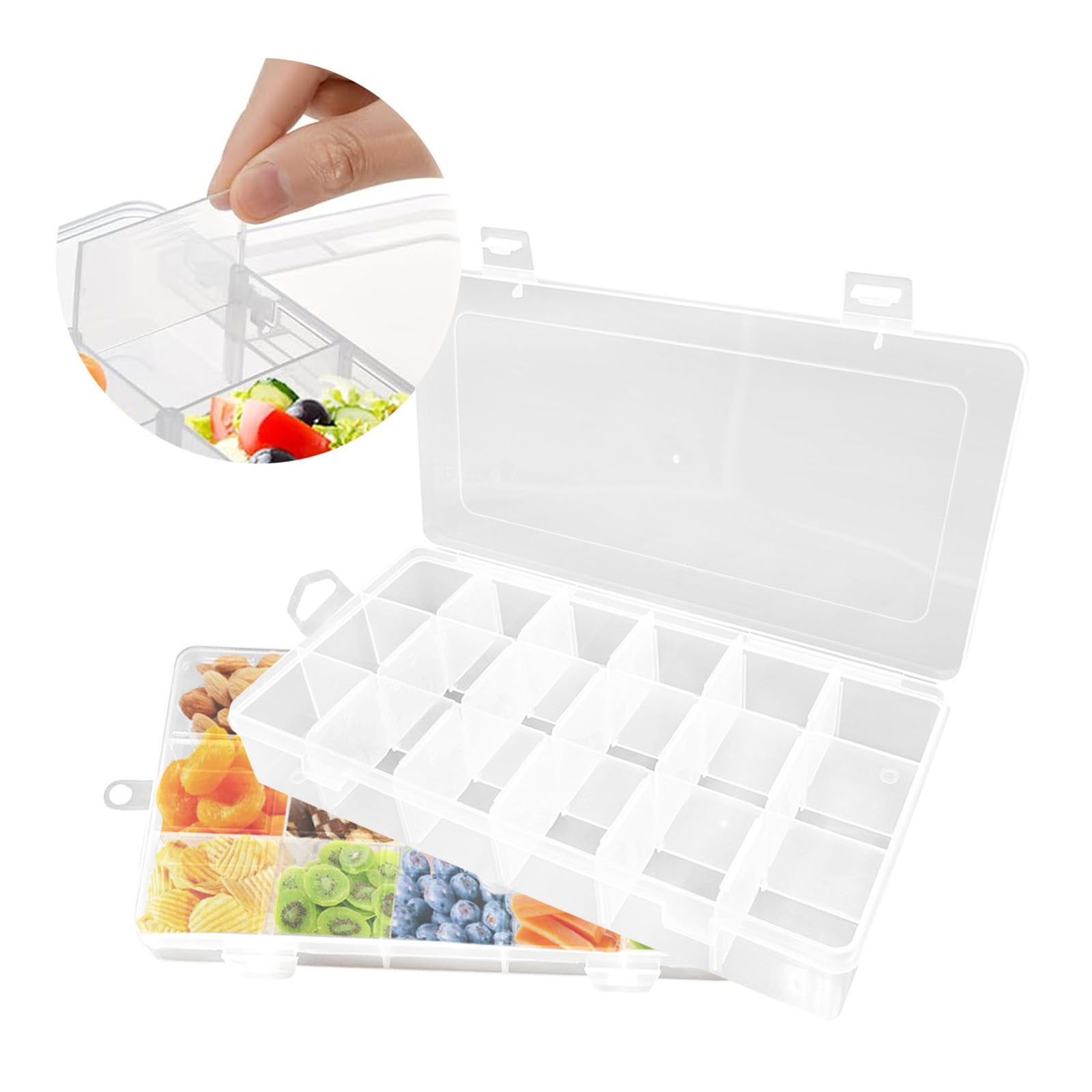 Apepal Home Storage 18 Compartments Divided Snack Box With Lid ...