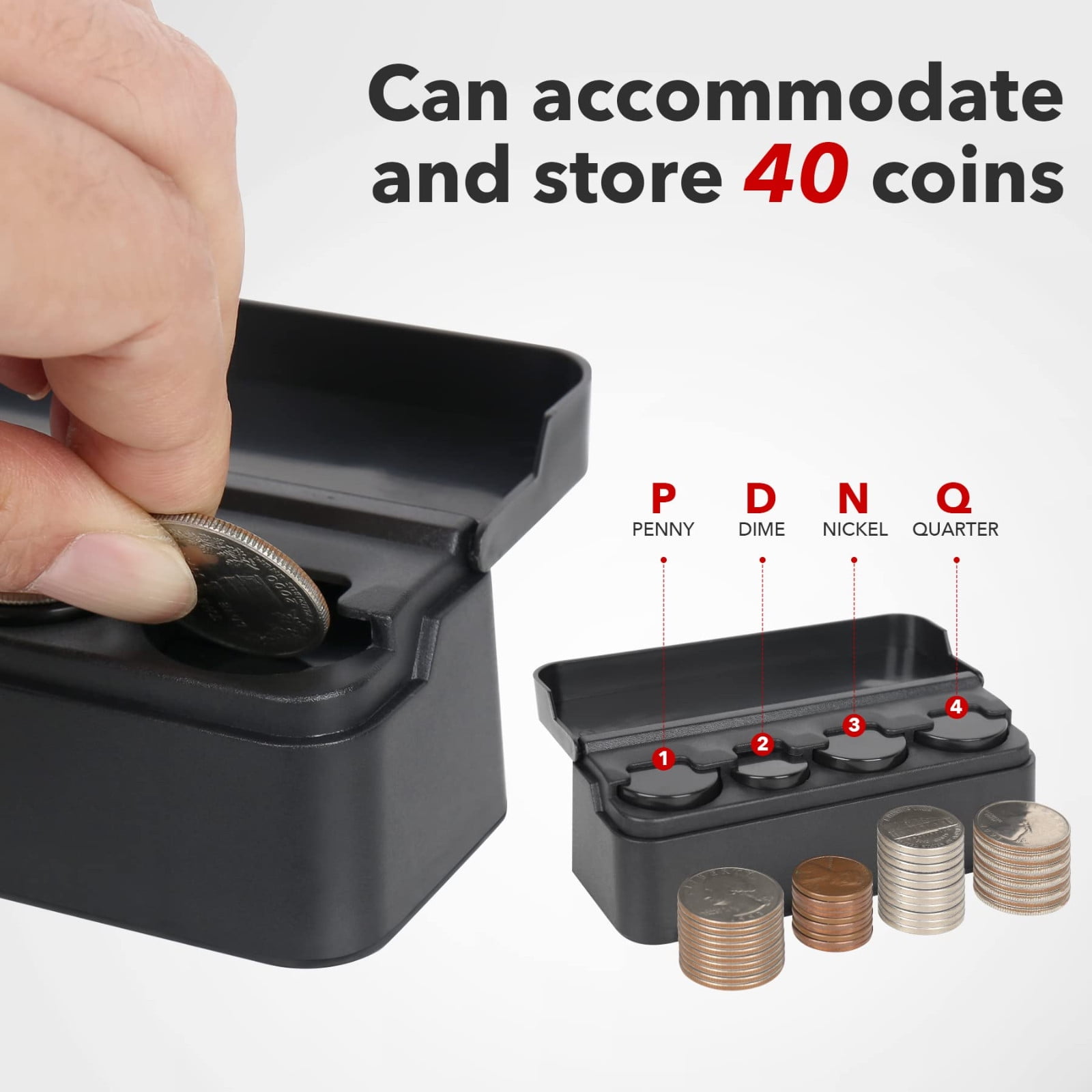Apepal Home Supplies Coin Holder For Car, Coin Change Organizer ...