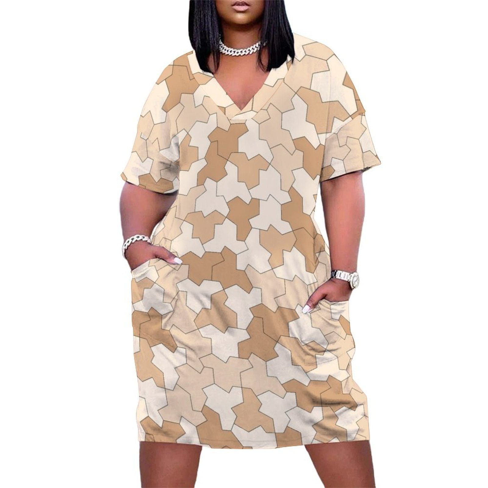 Aperiodic Monotile Tiles Shapes in Earth Ts Loose Pocket Dress dresses ...