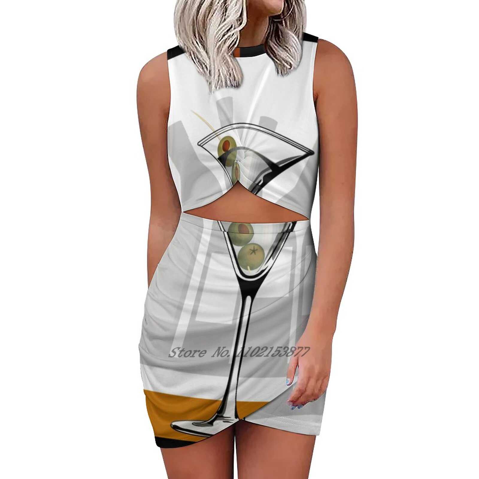 Aperitif Cocktail Loose Pocket Dress Women Casual V Neck Dress Printed ...