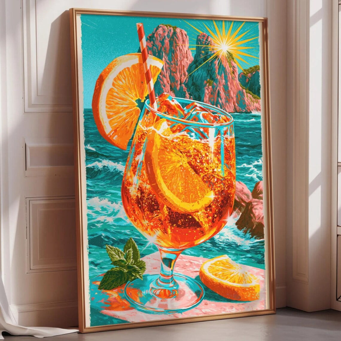 Aperol Spritz Amalfi Coast Poster, Unframed Paper Poster 24x36in ...