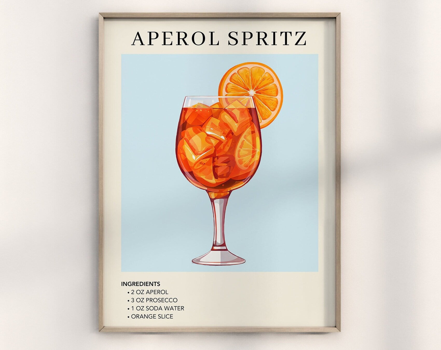 Aperol Spritz Art Print | Cocktail Art Poster | Mixology Gift for Her ...