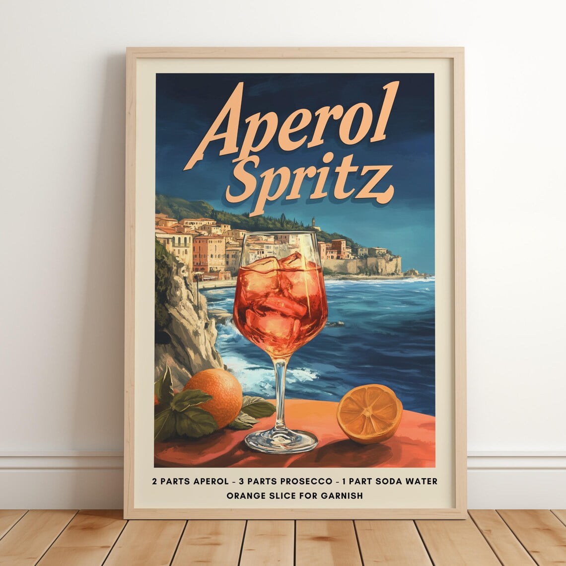 Aperol Spritz Art Print Retro Cocktail Print Bar Cart Decor Aperol ...