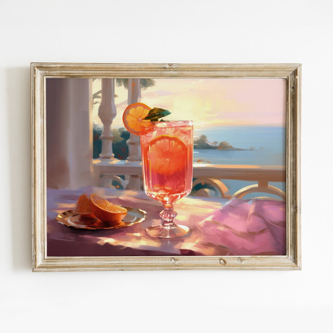 Aperol Spritz Bar Cart Wall Art Print, Cocktail Trendy Wall Art, Preppy ...