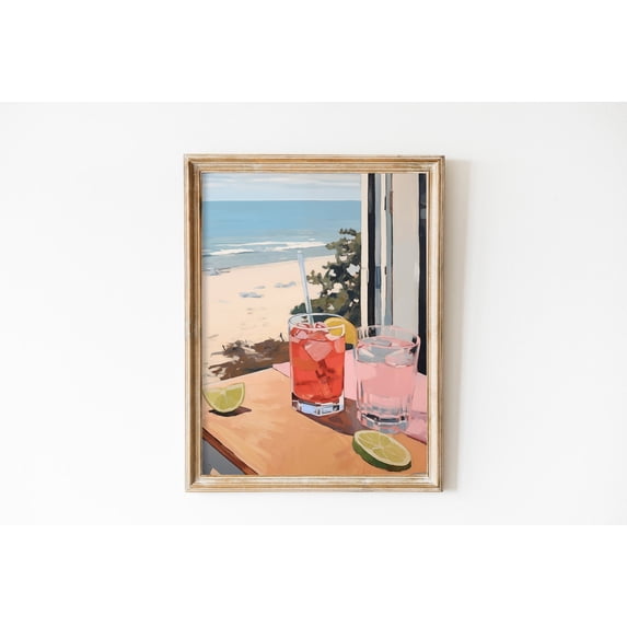 Aperol Spritz Coastal 70s Preppy Home Wall Decoration, Unframed Paper ...