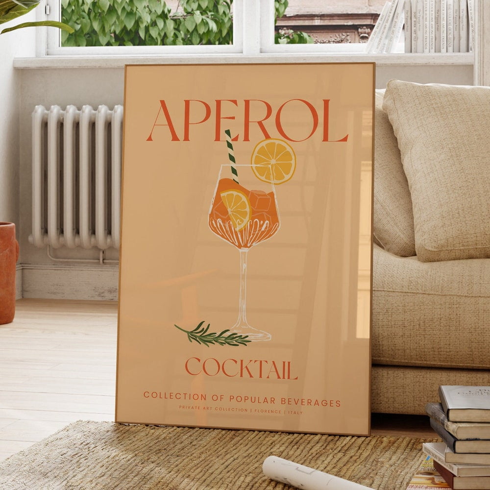 Aperol Spritz Cocktail Print, Alcohol Poster, Italian Drinks, Fun Bar ...
