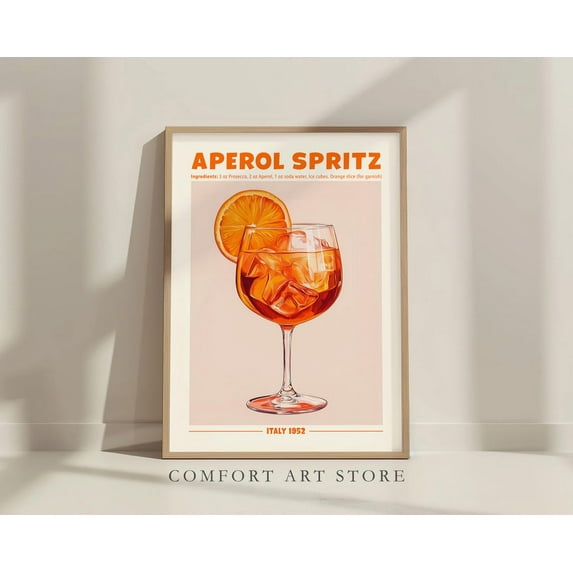 Aperol Spritz Cocktail Print Cocktail Poster Alcohol Cocktail Aperol ...