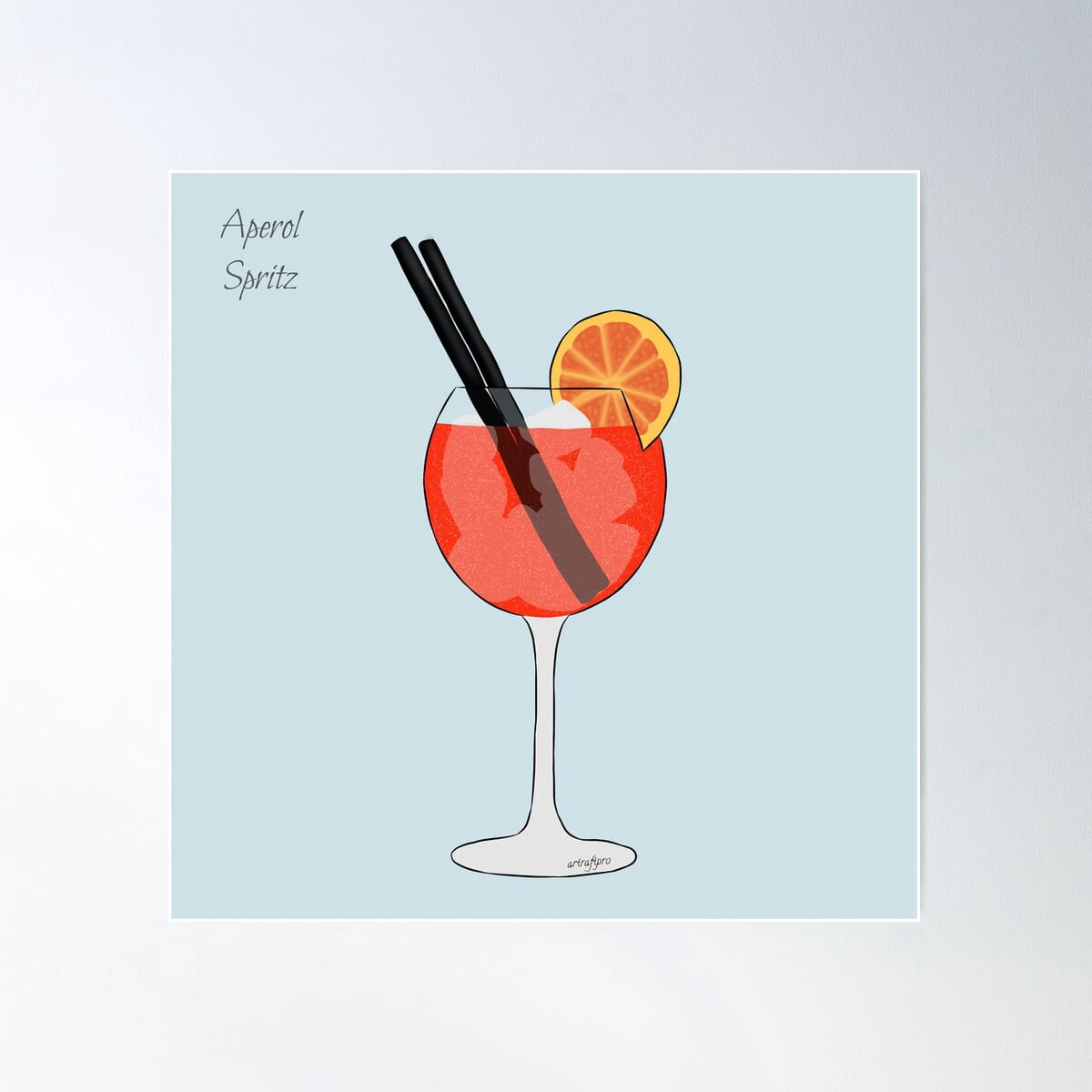 Aperol Spritz Cocktail Summer Drink Poster Wall Art, Modern Wall Decor ...