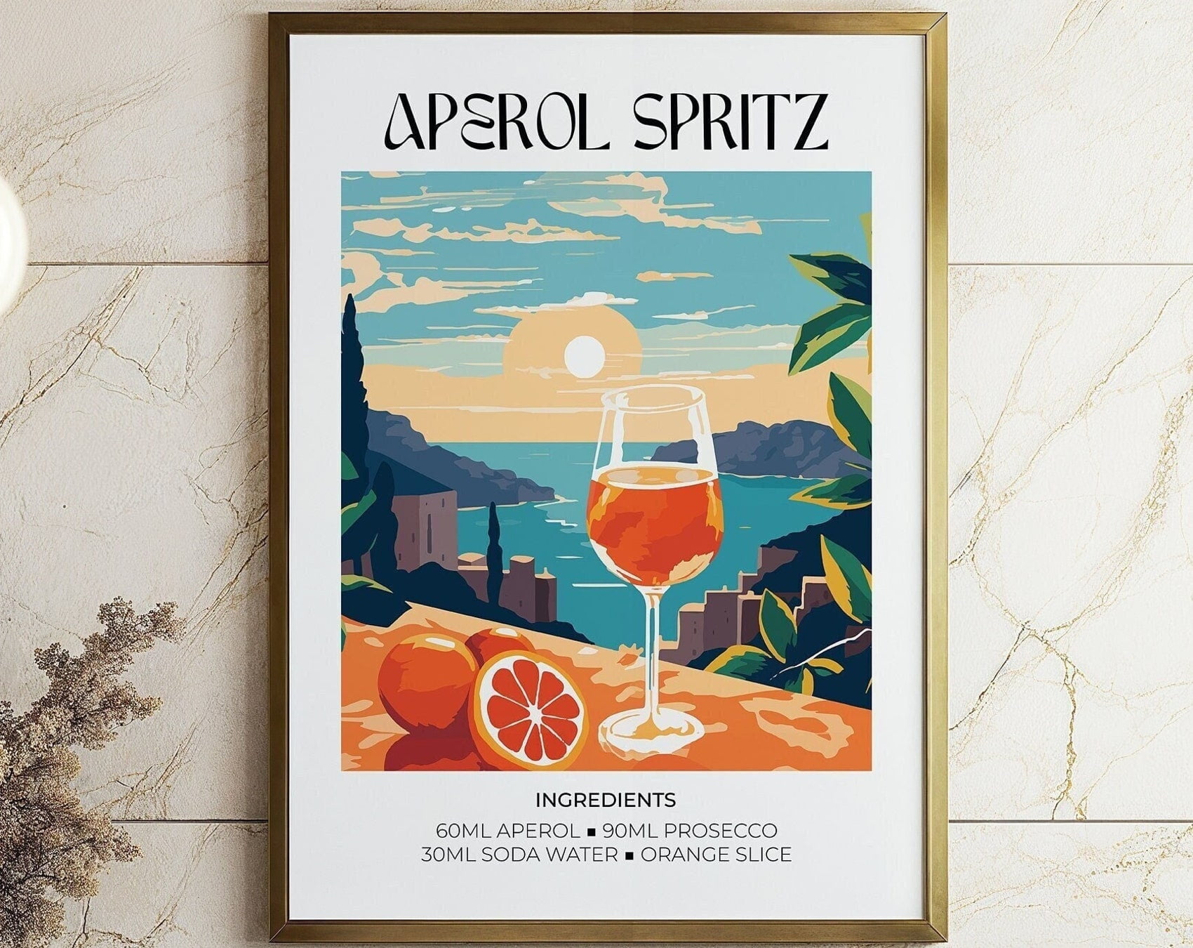 Aperol Spritz Cocktail Wall Art Retro Matisse Print for Home Bar ...
