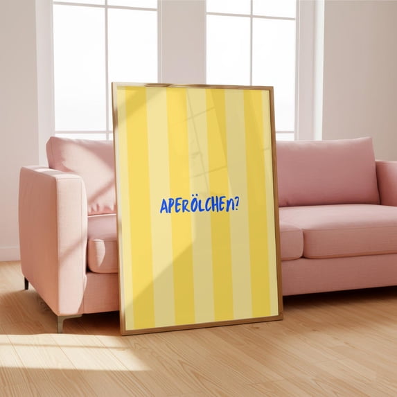 Aperol Spritz Dopamine Decor Striped Pastel Minimalist Illustration ...