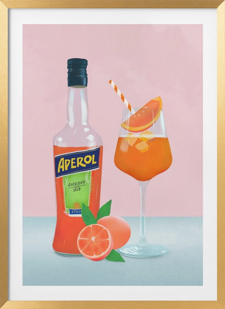 Aperol Spritz Framed Art Modern Wall Decor - Walmart.com
