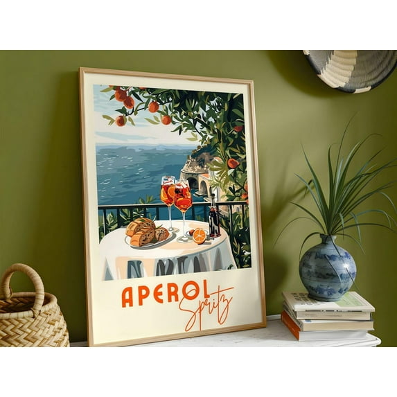 Aperol Spritz Italian Cocktail Wall Art, Unframed Paper Print Size ...